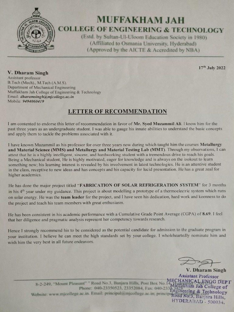 LOR (Dharam Sir) | PDF | Science