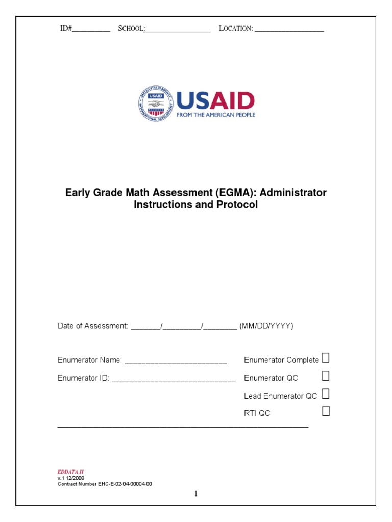 EGMA Instrument | PDF