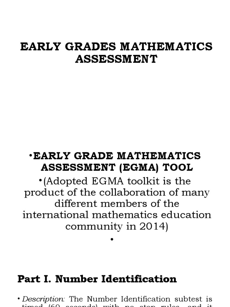 Early Grades Mathematics Assessment | PDF | Arithmetic | Mathematics