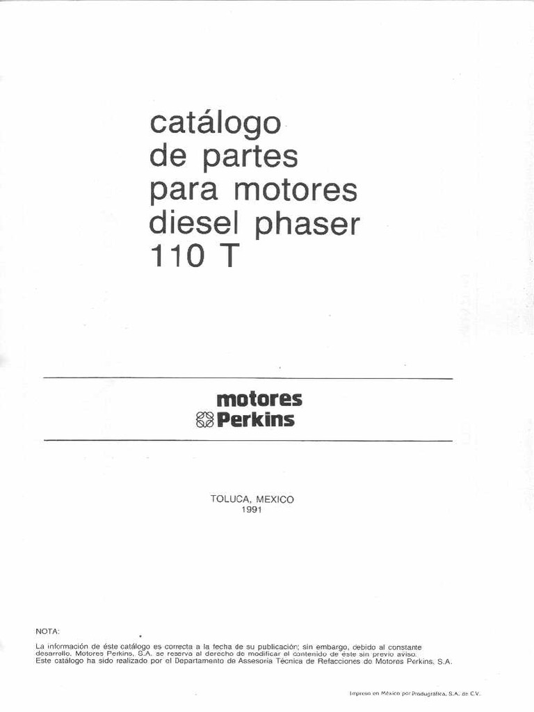 Catalogo Perkins Phaser 4cil. 110T | PDF