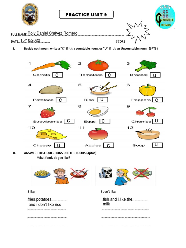 PRACTICE #9 Foods | PDF | Foods | Cuisine