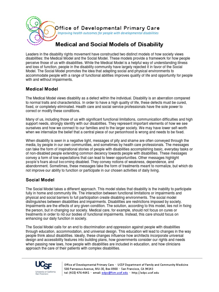 Understanding Disability Models: Medical vs. Social | PDF | Lifestyle