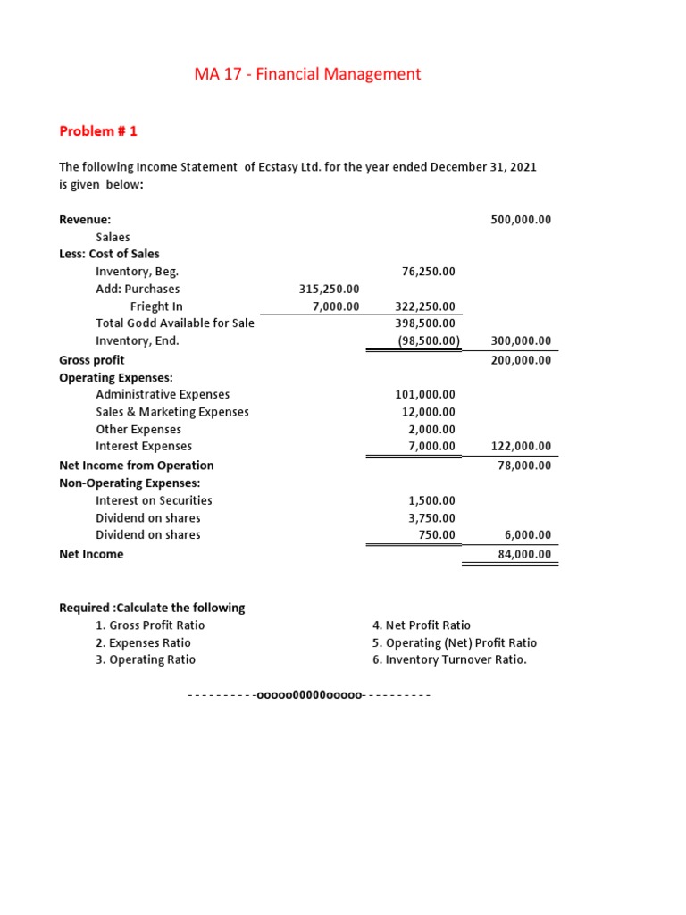 Problem 1 2 3 | PDF | Revenue | Expense