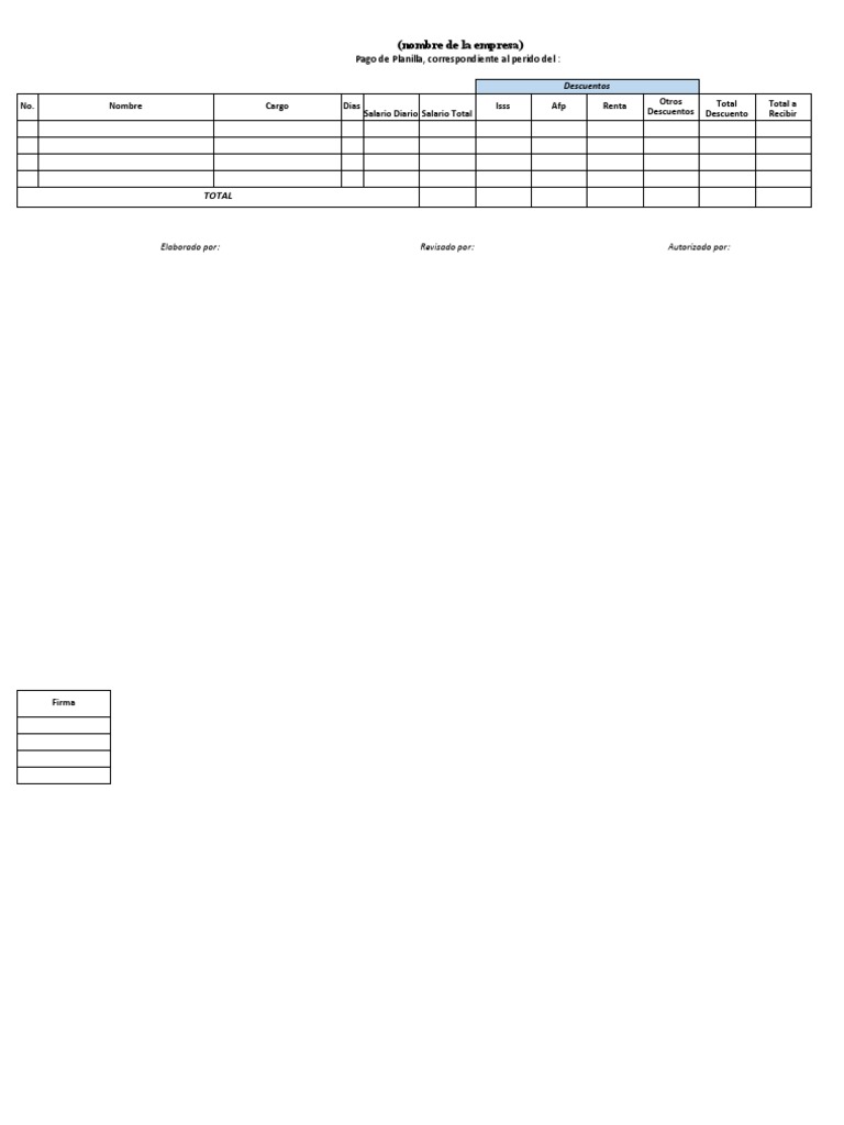 Formato de Planilla | PDF