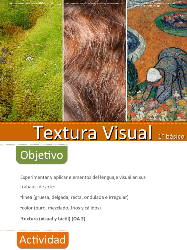 Texturas Visuales en el Arte para 1° Básico | PDF | Pinturas | Vincent ...
