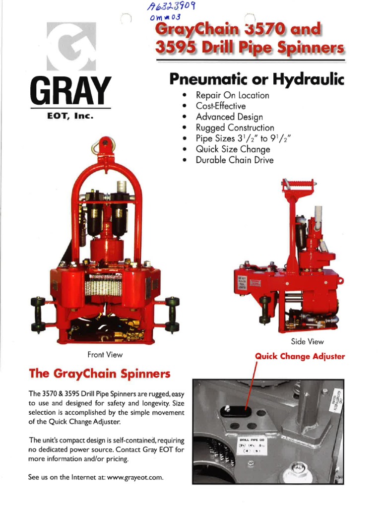Gray EOT, Inc - GrayChain 3570 & 3595 Drill Pipe Spinners | PDF
