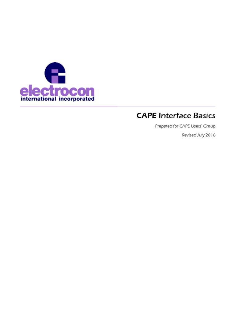 CAPE Interface Basics | PDF | Cursor (User Interface) | Menu (Computing)