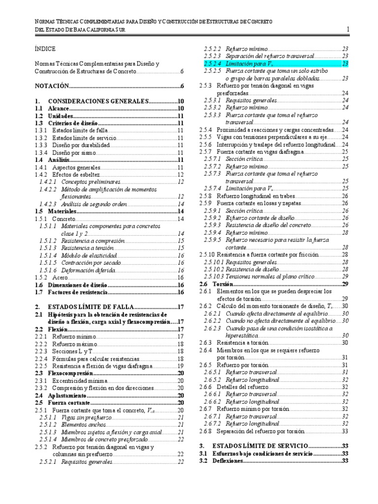 Normas Tec. Diseño y Construccion Estruct de Concreto | PDF | Viga (Estructura) | Resistencia de ...