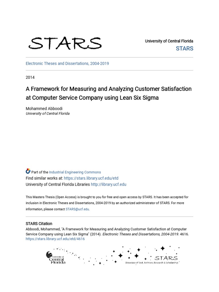 A Framework For Measuring and Analyzing Customer Satisfaction at | PDF ...