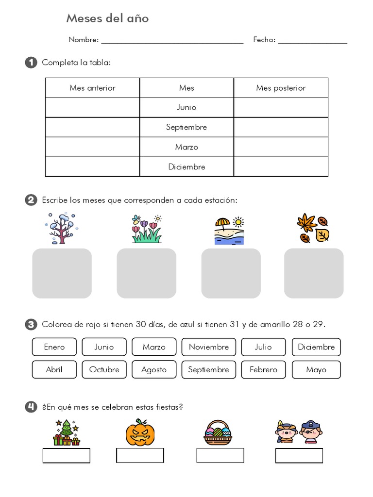 Los Meses Del Ano | PDF