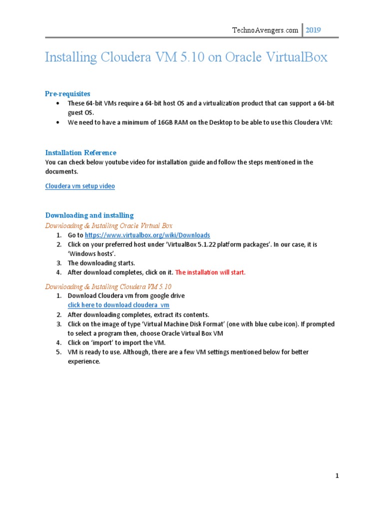 Cloudera Vm Machine Setup Guide Pdf Virtual Machine Computer Science 