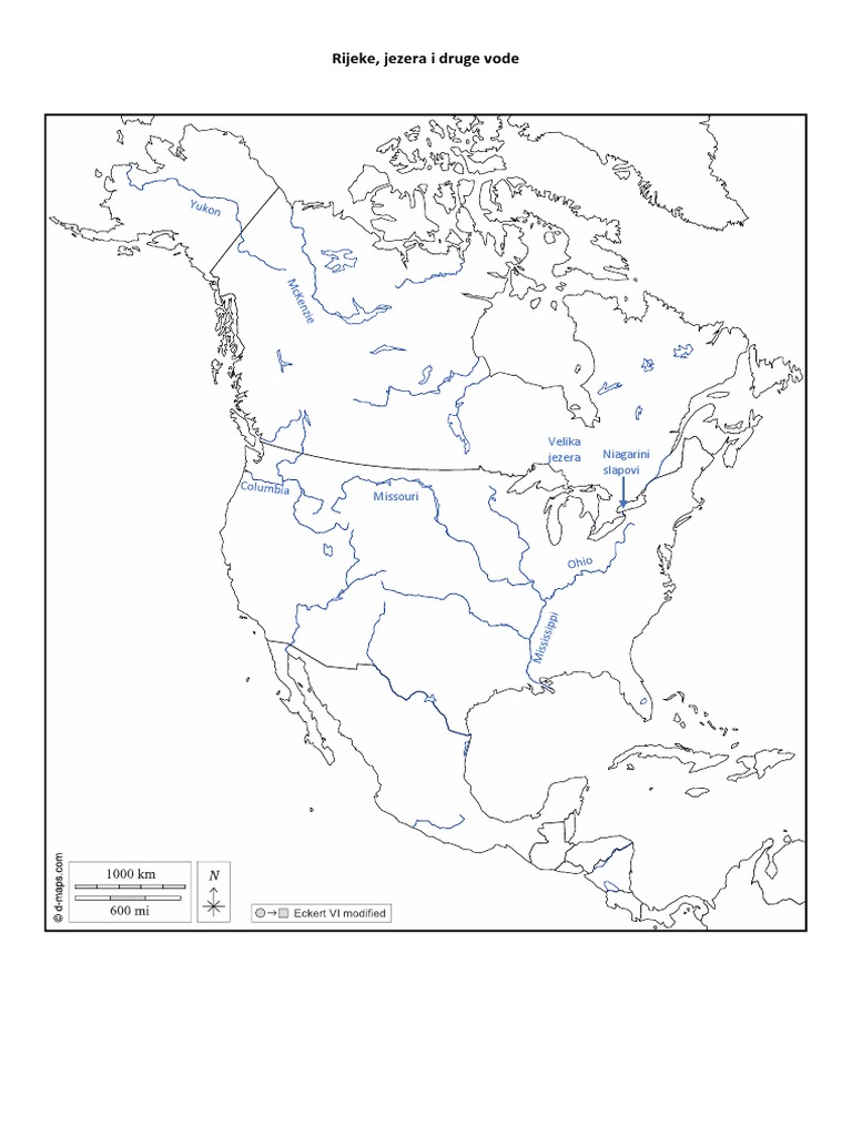 Sjeverna I Srednja Amerika - Slijepa Karta | PDF