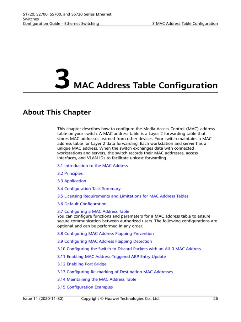 01-03 MAC Address Table Configuration | PDF
