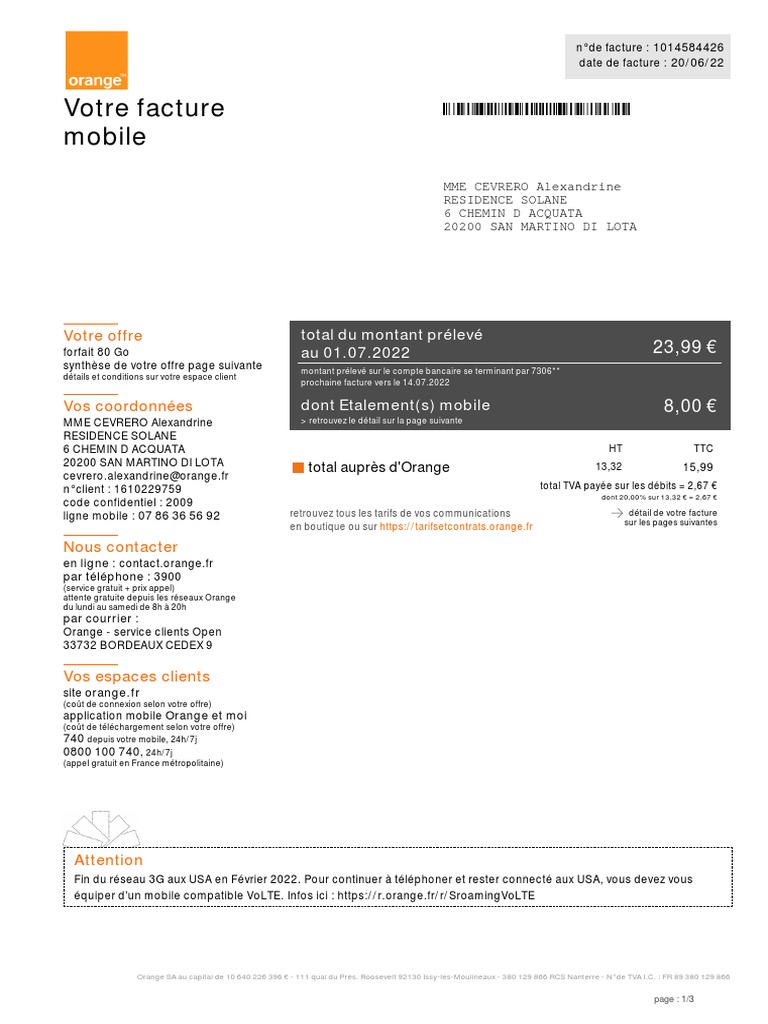 Votre Facture Mobile | PDF