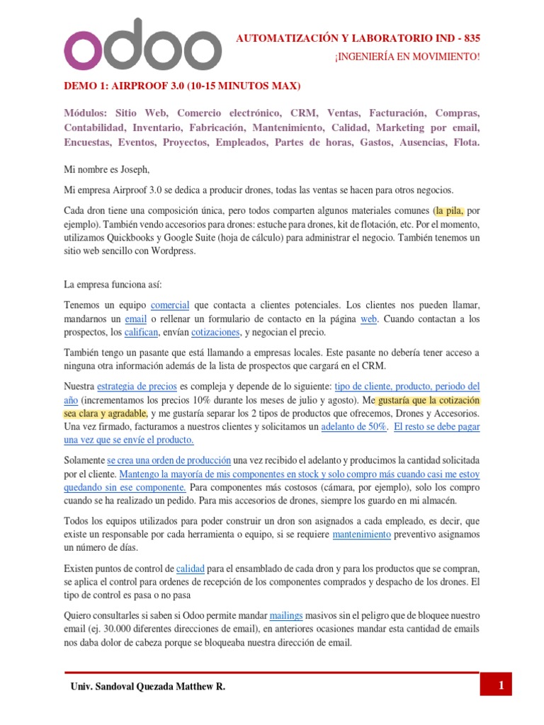 Soluciones Odoo para Airproof 3.0 | PDF | Gestión de la relación con el ...