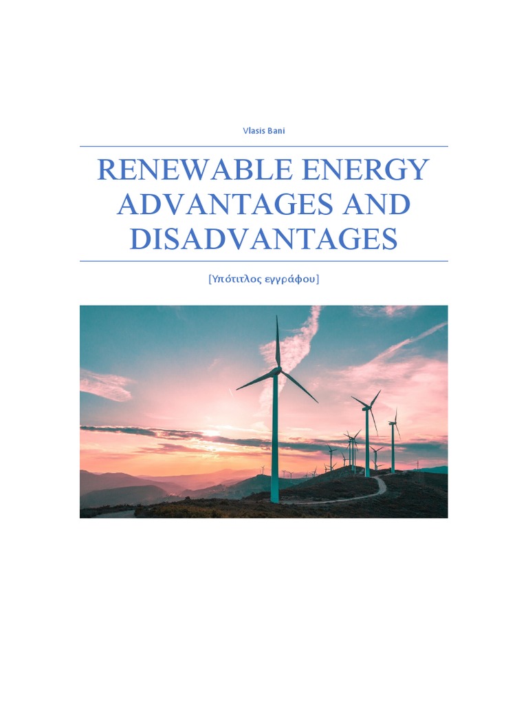 Renewable Energy Advantages and Disadvantages | PDF | Renewable Energy ...