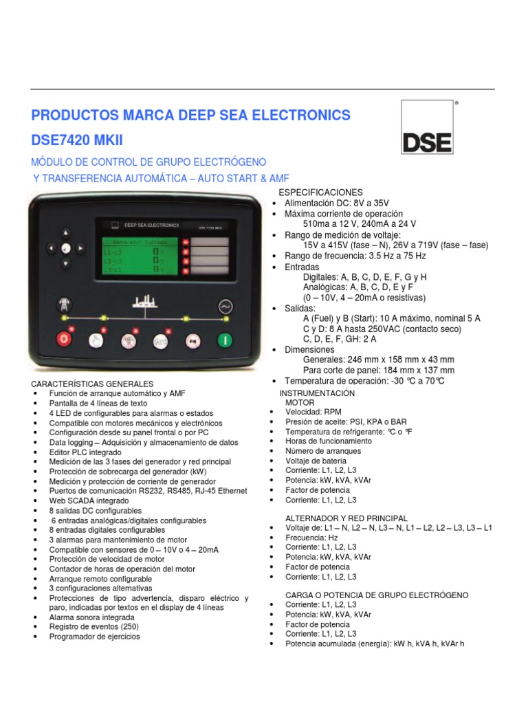 Dse7420 Mkii-R | PDF