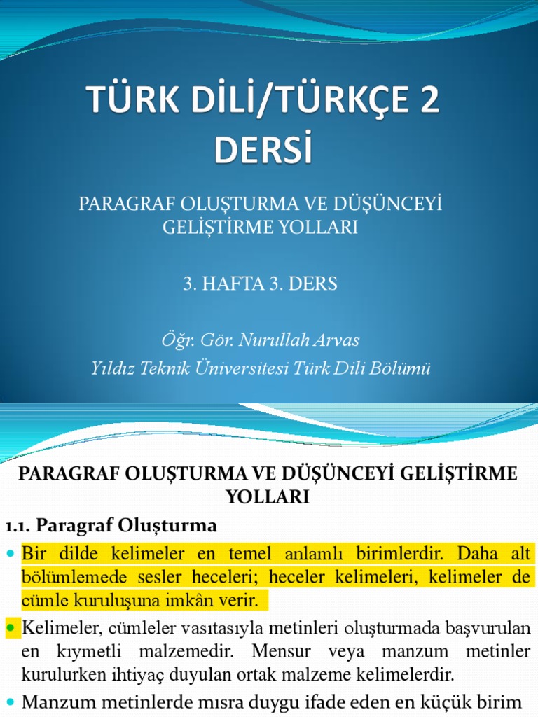 3 Hafta | PDF