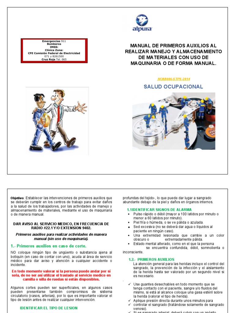 Manual de Primeros Auxilios (Nom-006-Stps) | PDF | Primeros auxilios | Herida