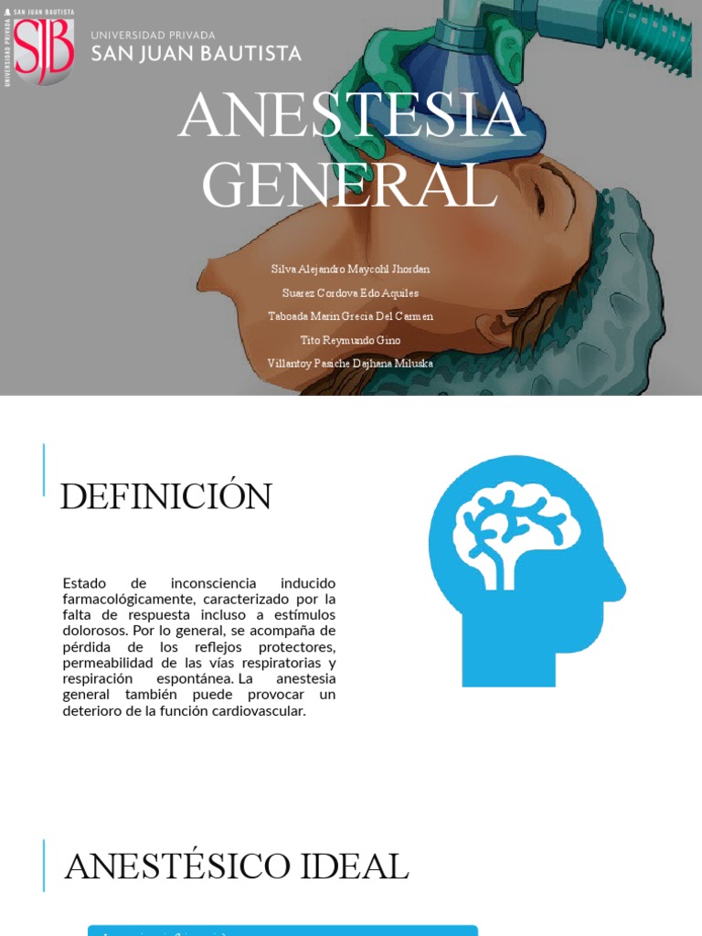 Anestesia General INHALATORIA Y ENDOVENOSA | PDF | Anestesia ...