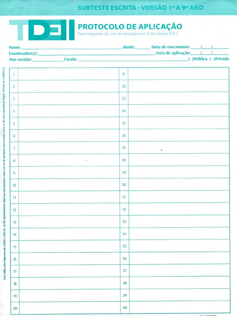 Tdeii Escrita 1 Ao 9 Ano | PDF