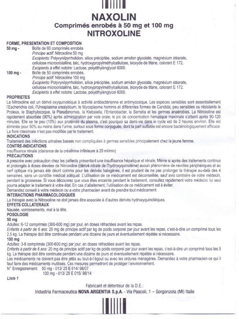 Notice Naxolin 100mg Comp. B 50 | PDF