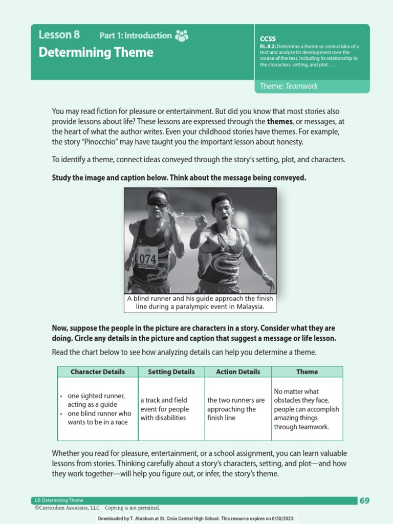 Determining Theme Introduction | PDF