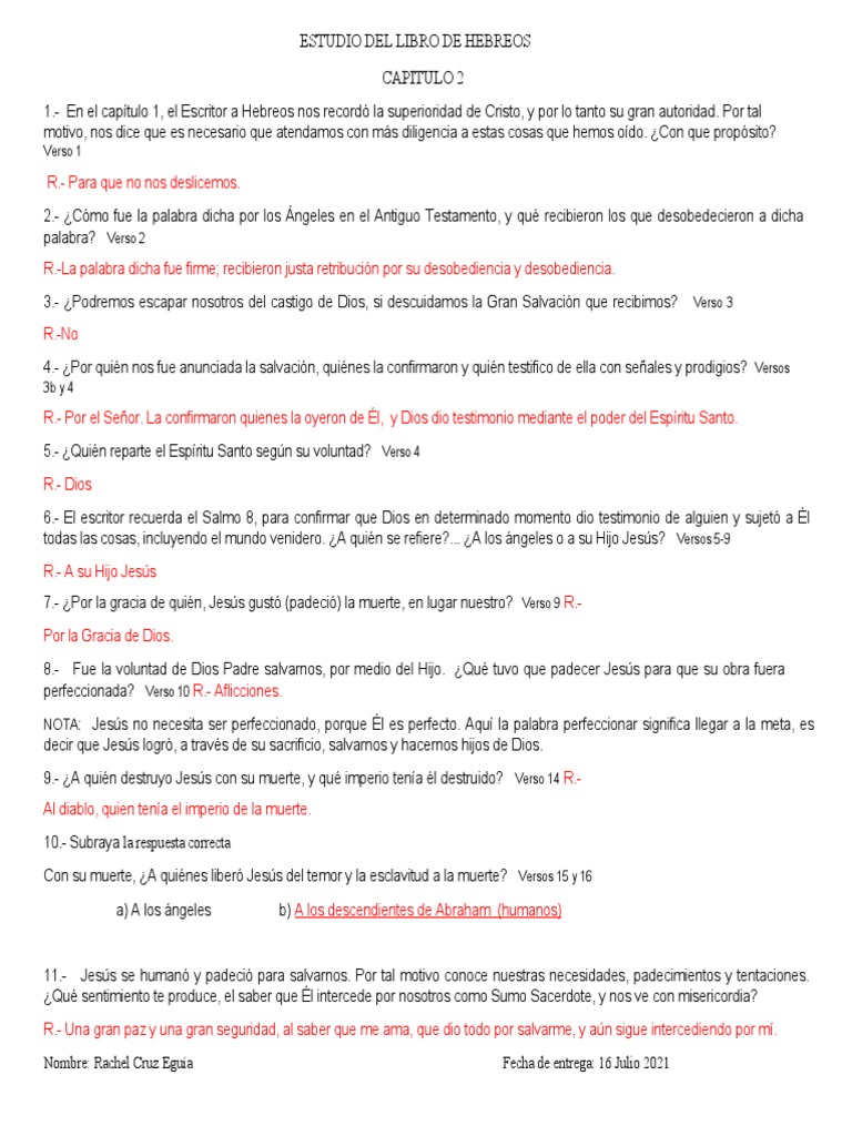 Hebreos Capitulo 2 | PDF | Jesús | Salvación