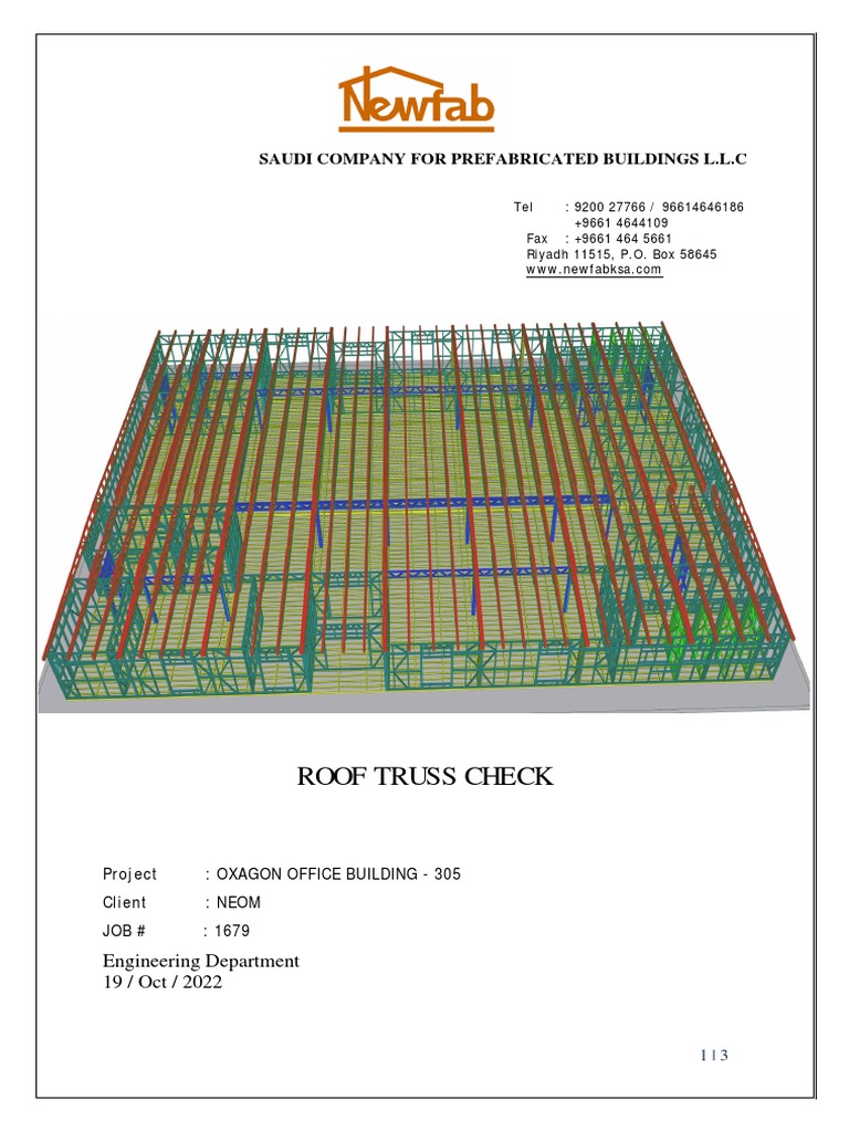 1679 - OOB - Truss Check Report With FF Loads Rev02 | PDF