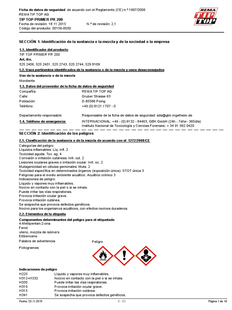 Es Es Tip Top Primer PR 200 0030 | PDF | Residuos | Agua