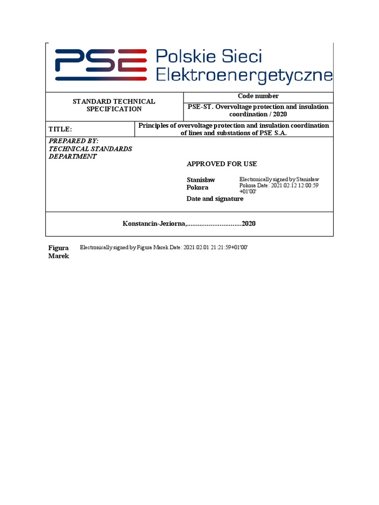 Principles Of Overvoltage Protection And Insulation Coordination Of Lines And Substations Of Pse