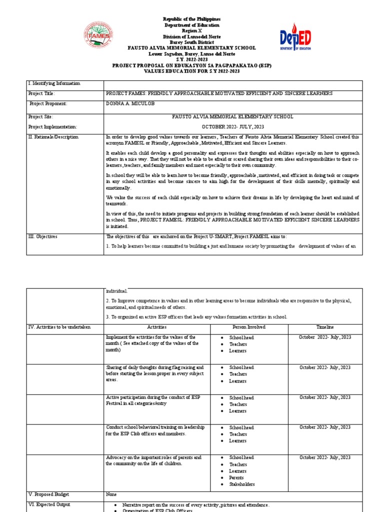 FAMES ESP Proposal | PDF