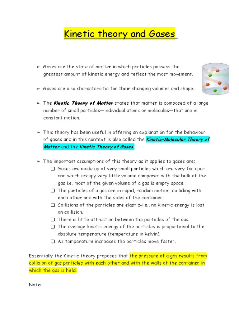 Kinetic Theory for Physics Students | PDF | Gases | Temperature