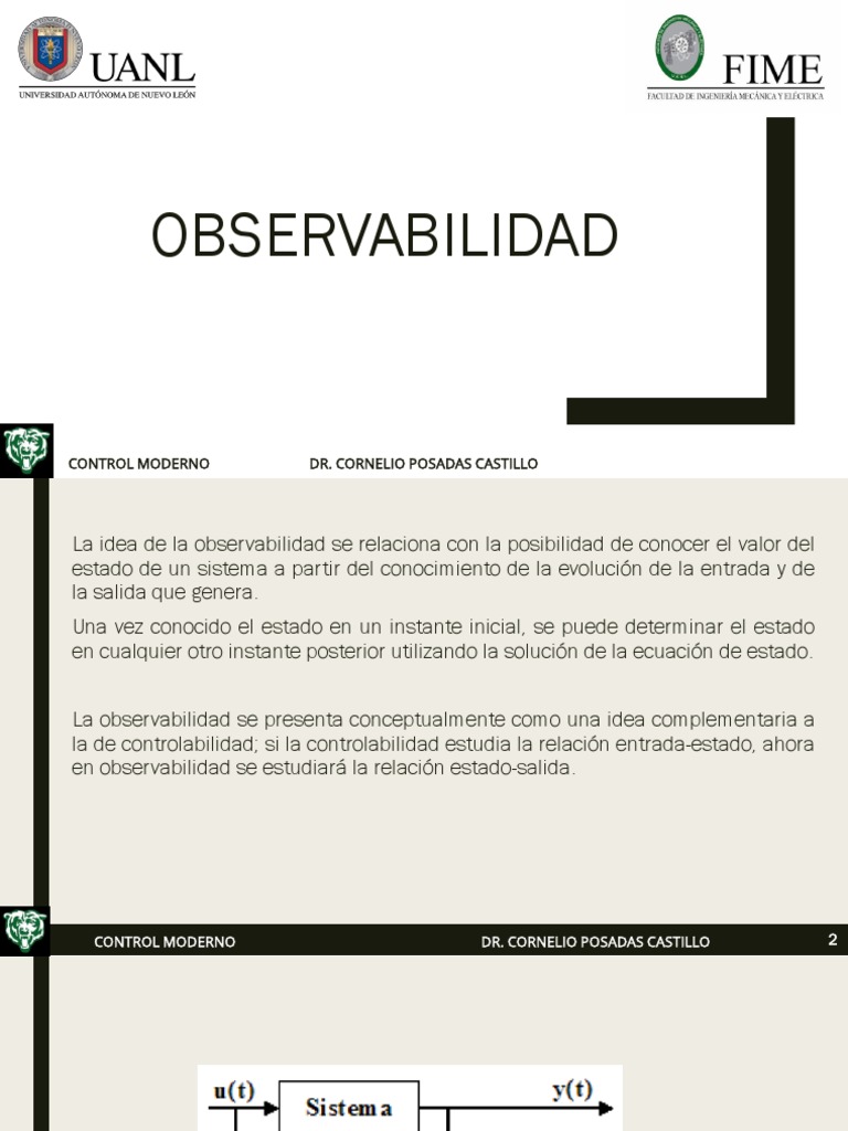 07 Observabilidad | PDF | Matriz (Matemáticas) | Ecuaciones