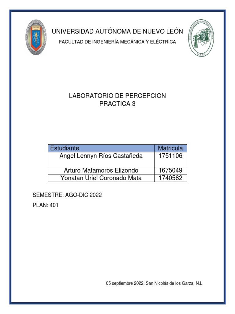 Practica 3 Lab Percepcion | PDF