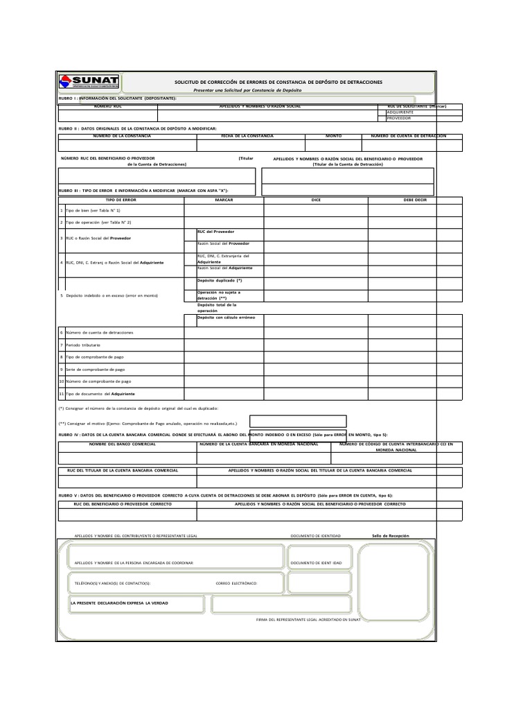 Formato Solicitud de Correccion de Deposito | PDF