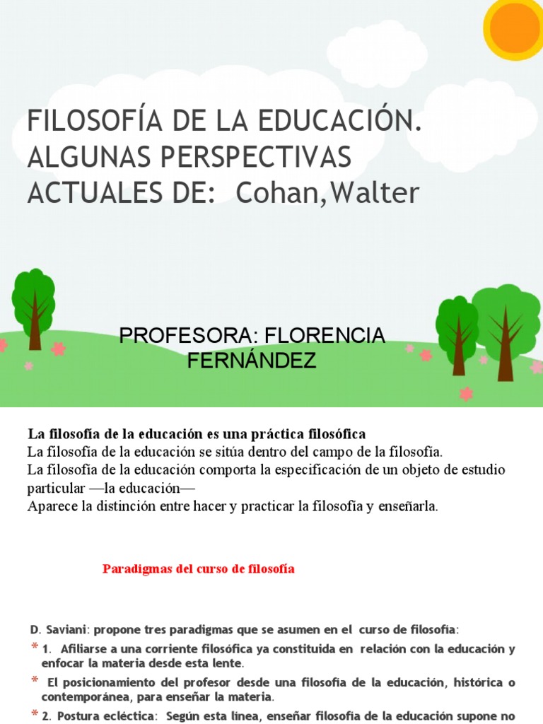 FILOSOFIA DE LA EDUCACION PPTX | PDF