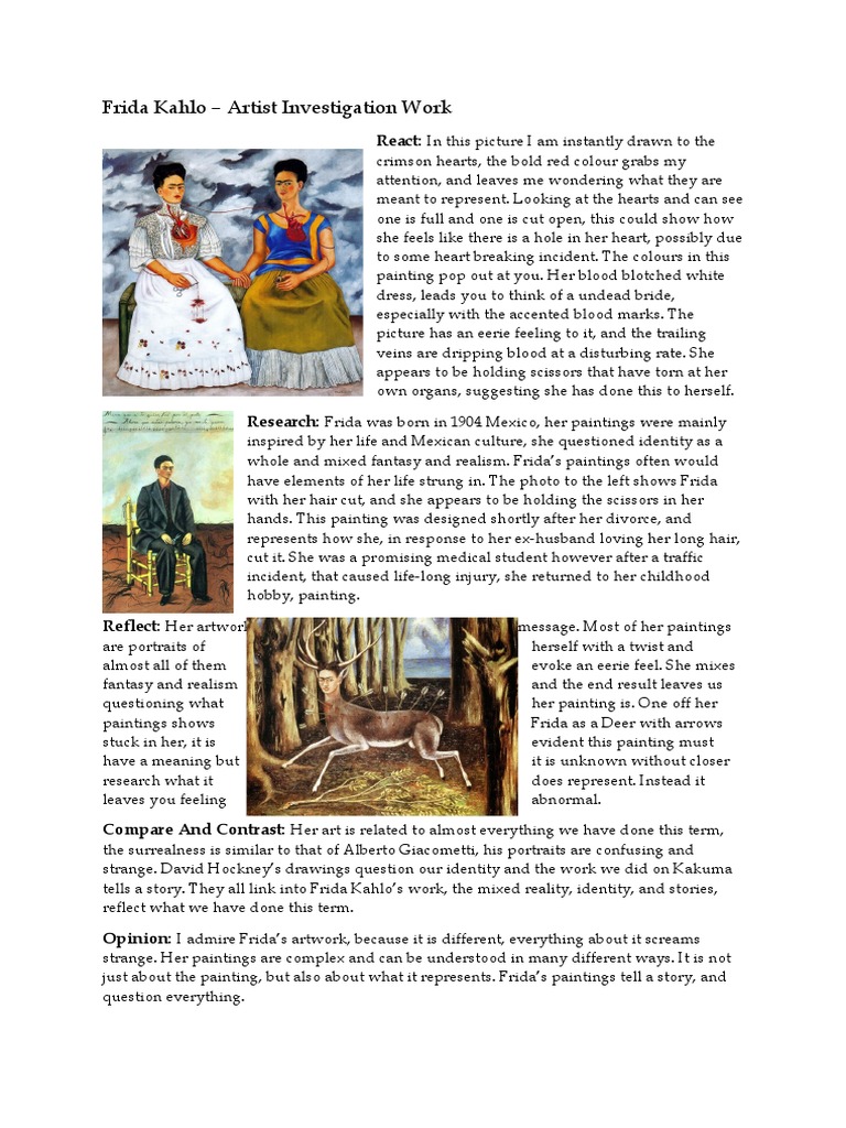 Frida Kahlo Art Investigation | PDF