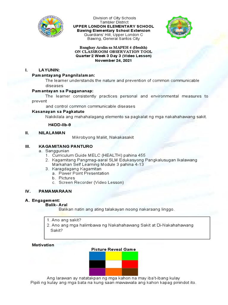 1st CO LESSON PLAN 2021 | PDF
