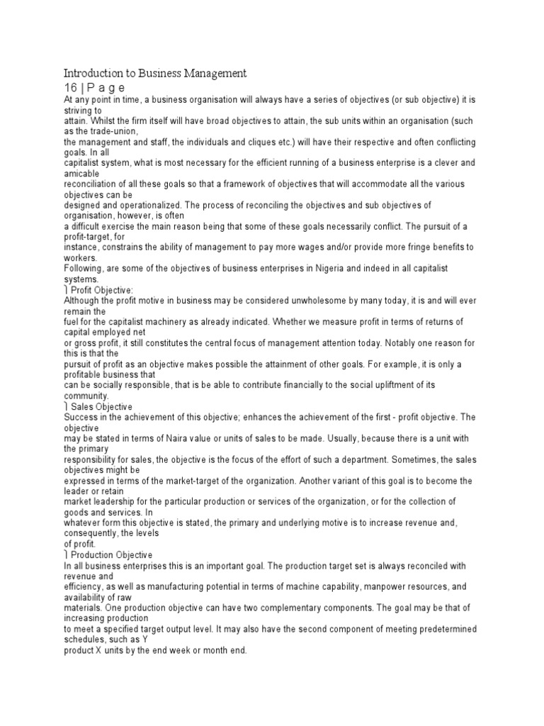 Introduction To Business Management | PDF | Employment | Division Of Labour