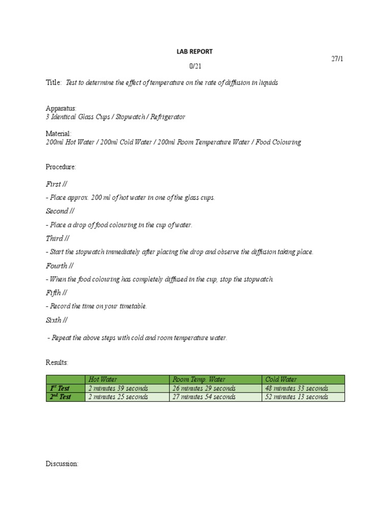 (Complete) Diffusion of Liquids | PDF | Water | Diffusion