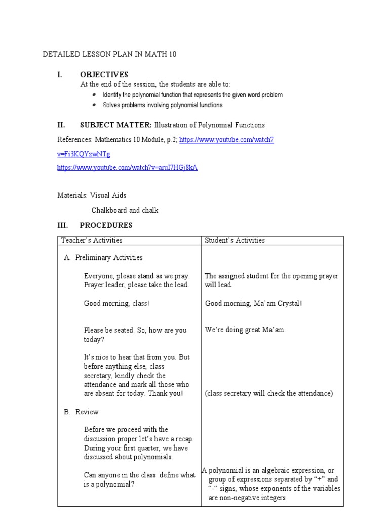 DLP - Problems Involving Polynomial Functions | PDF | Polynomial ...