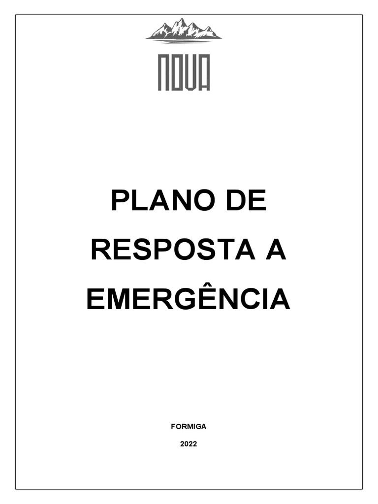 Plano de Resposta A Emergência - Nova | PDF | Emergência | Ambulância Plano de Resposta A Emergência - Nova | PDF | Emergência | Ambulância