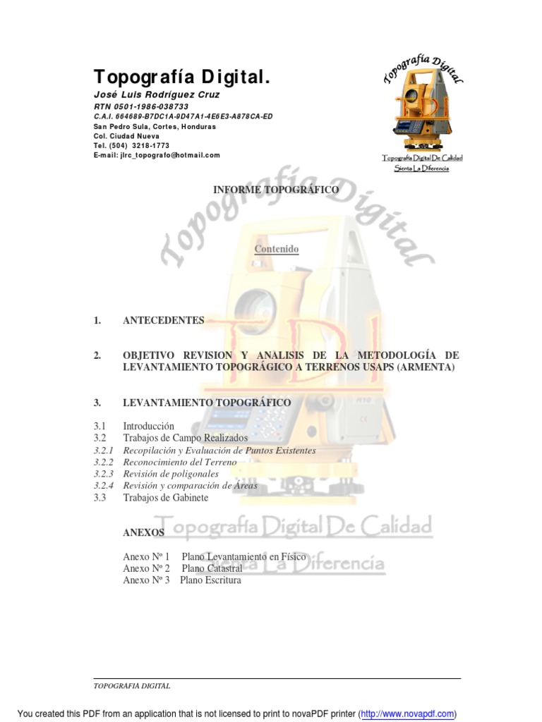 Informe Topografico Usap 2019 Poligonal Real Campus Sps (Recuperado ...