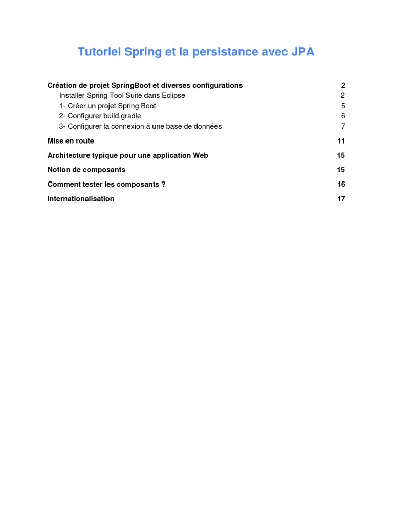Tutoriel Spring Boot et JPA | PDF | Eclipse (Logiciel) | Gestion informatique