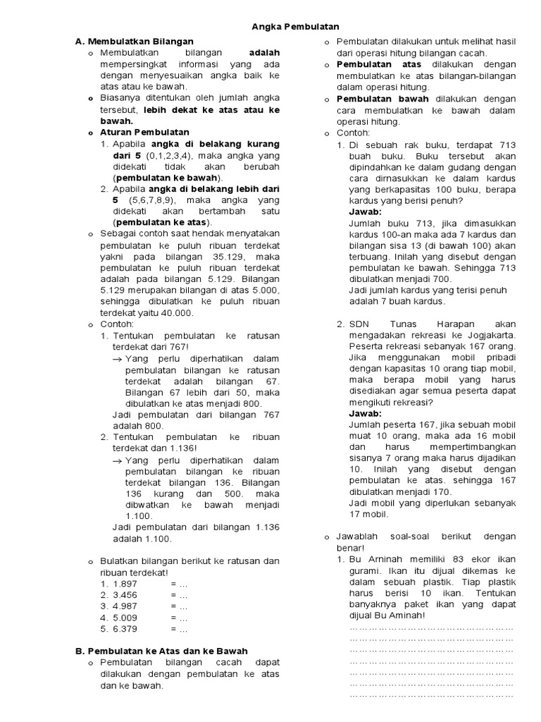 Angka Pembulatan | PDF