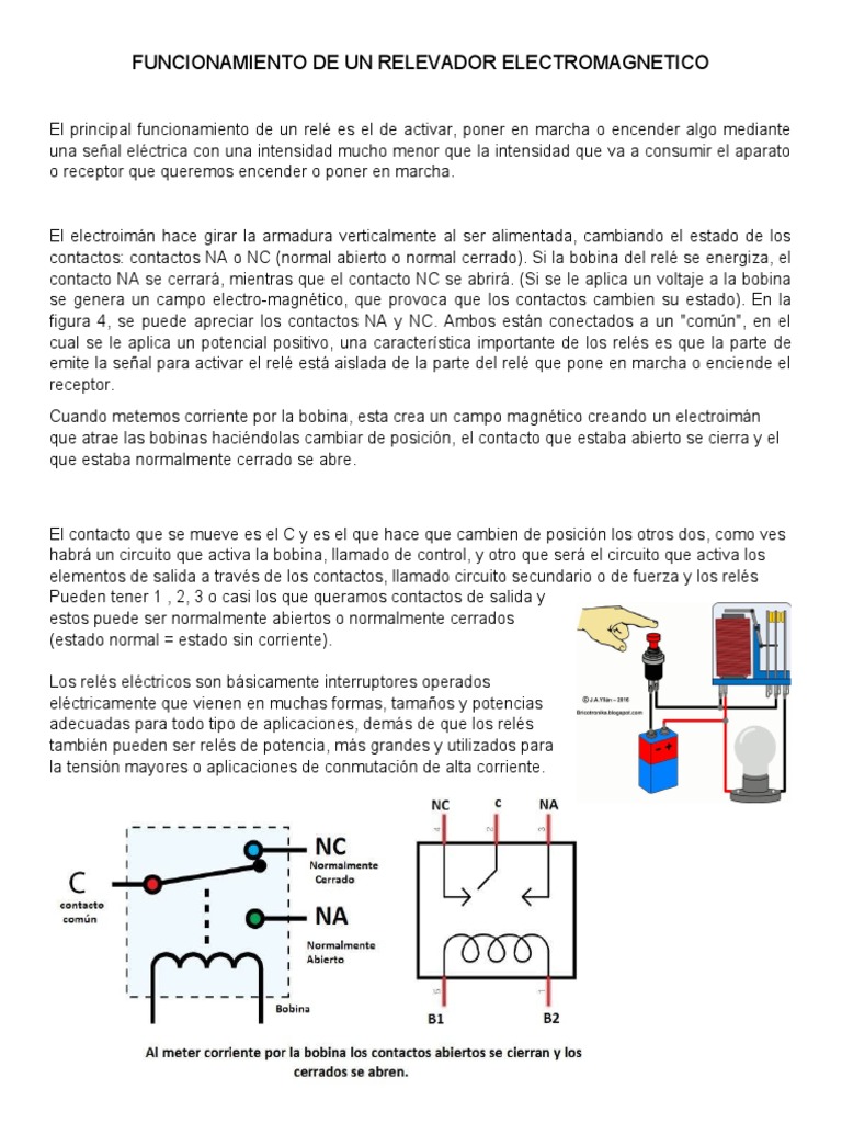 Funcionamiento y Tipos de Un Relevador Electromagnetico | PDF | Relé | Equipo
