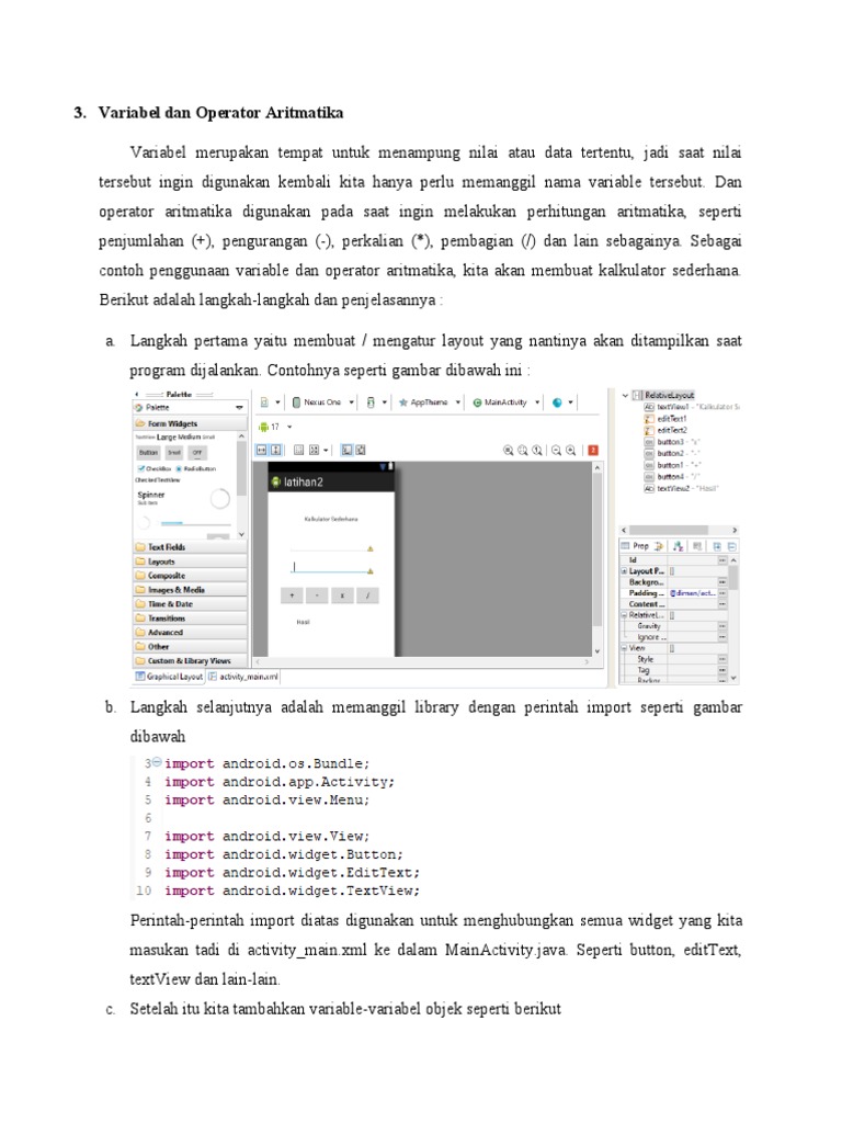 Materi Variabel Dan Operator Aritmatika | PDF