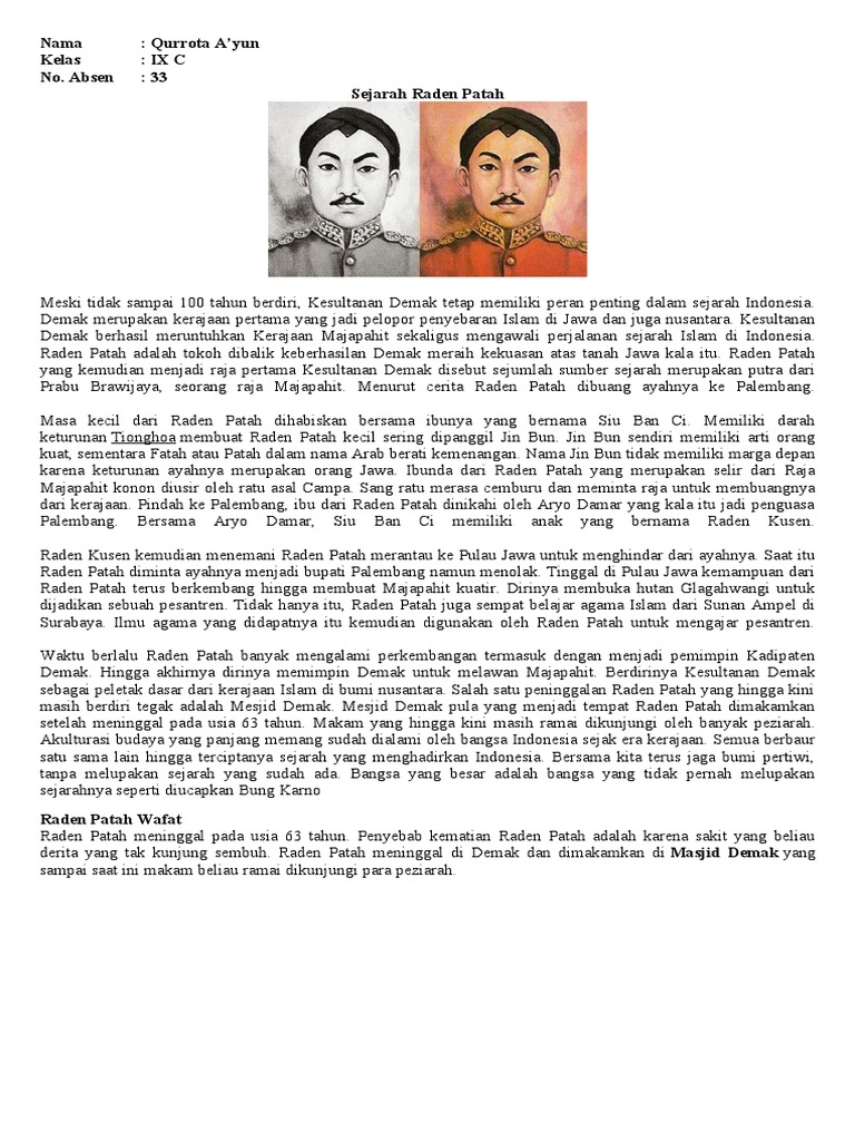 Sejarah Raden Patah | PDF