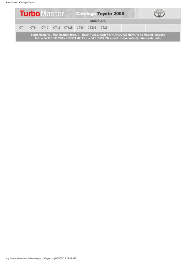 Catalogo Toyota | PDF | Empresas manufactureras de Japón | Fabricantes ...